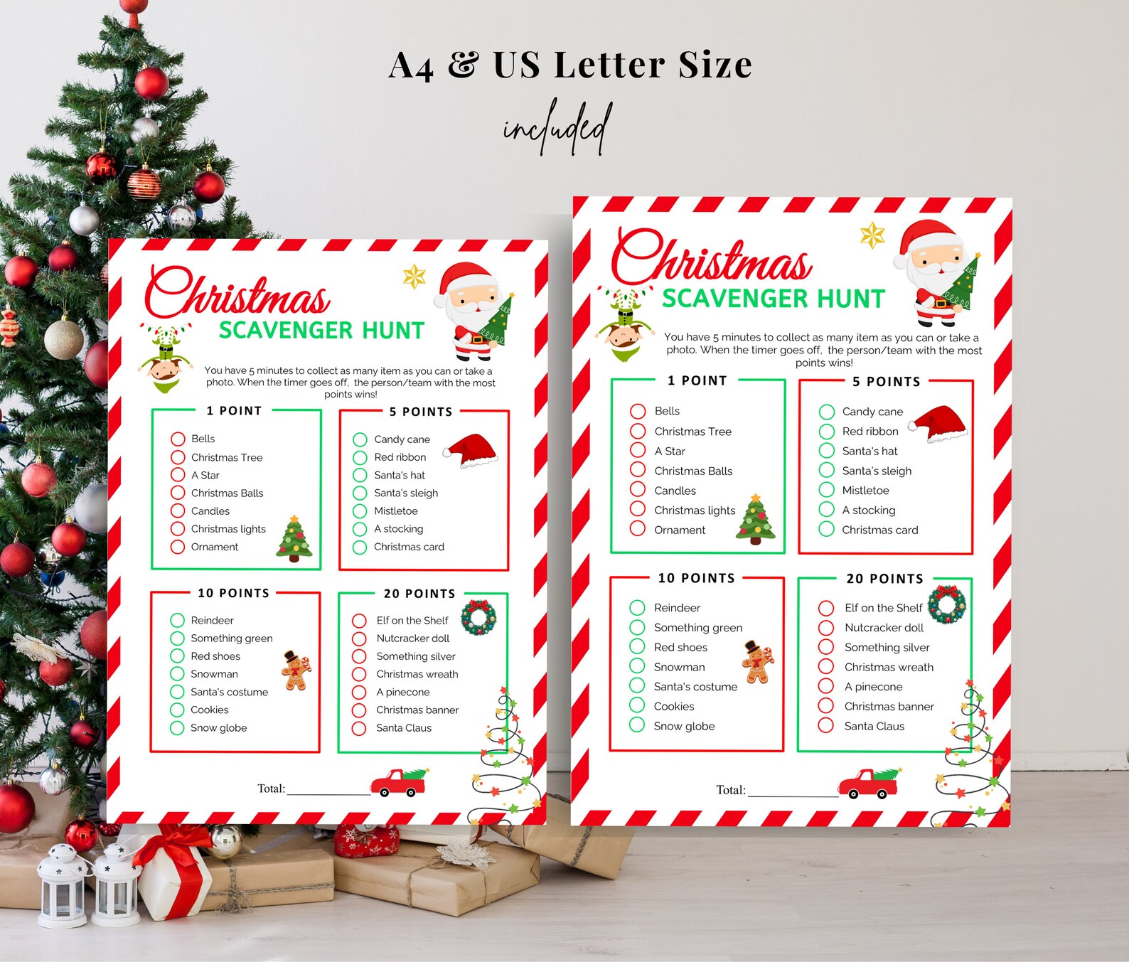 Christmas Scavenger Hunt Printable, Holiday Party Games Christmas Day ...