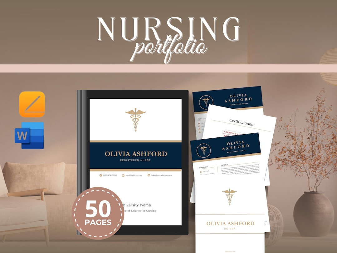 Nursing Portfolio Template, Curriculum Vitae, Nurse Resume Template and ...