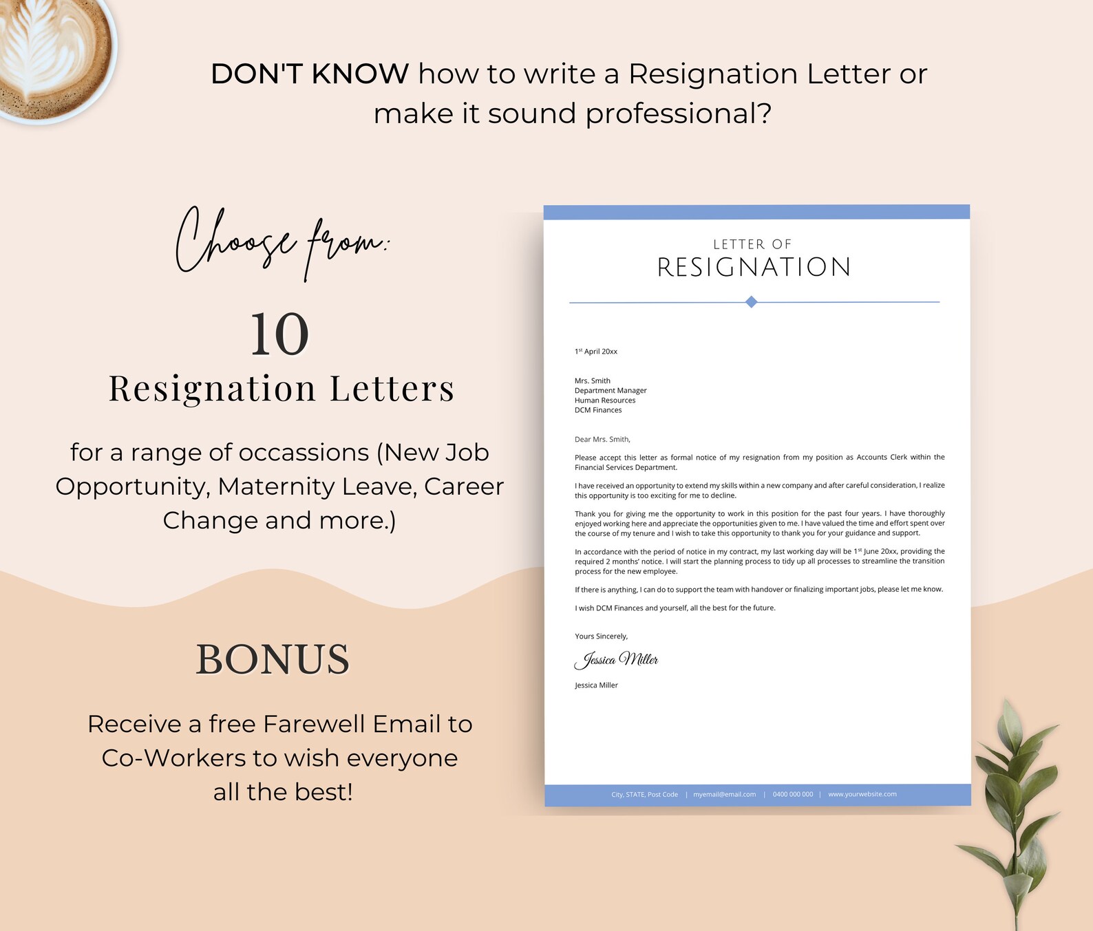Letter of Resignation Template, Notice Letter, Resign Letter ...