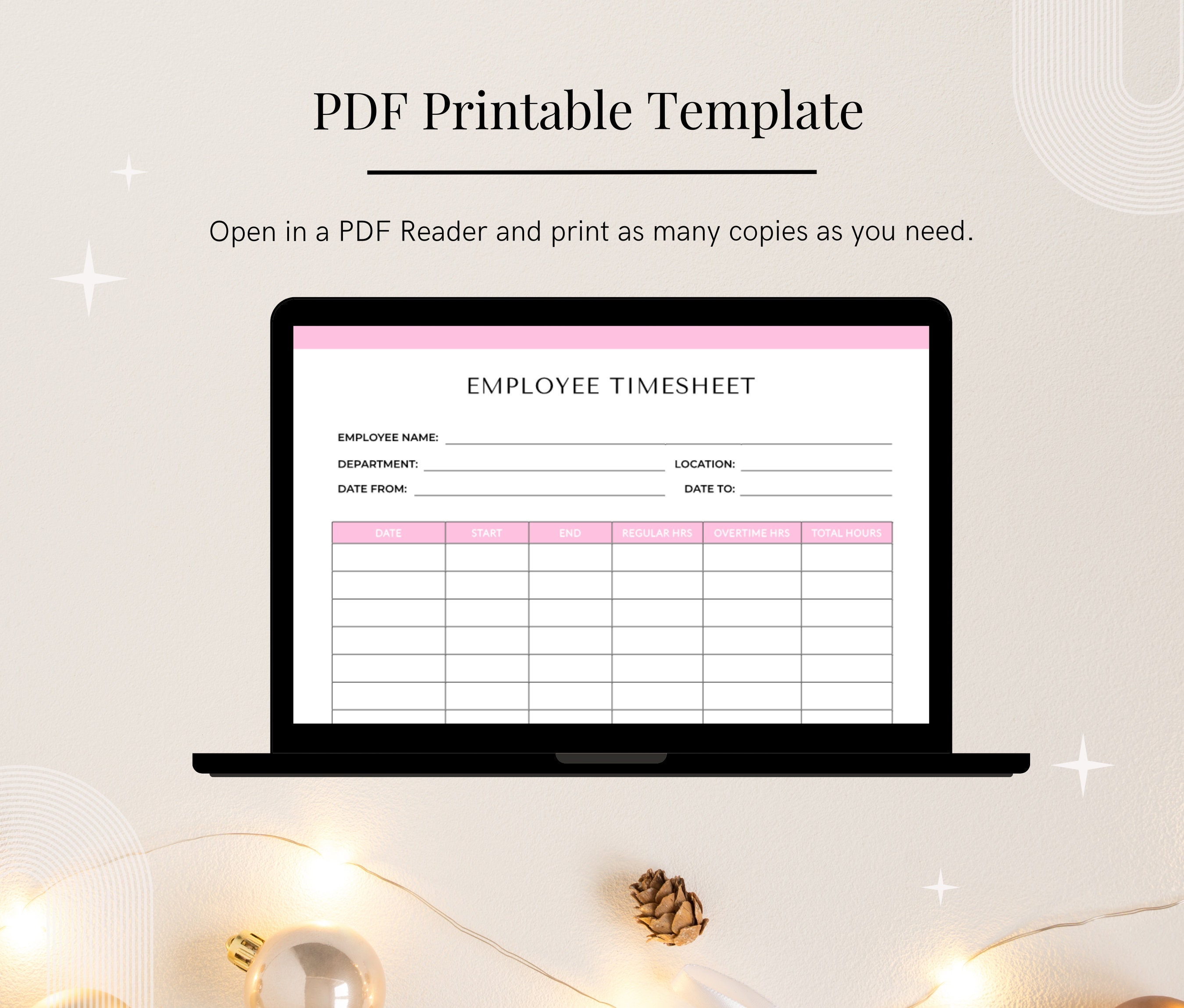 Timesheet Template, Employee Timesheet, Printable Work Schedule ...