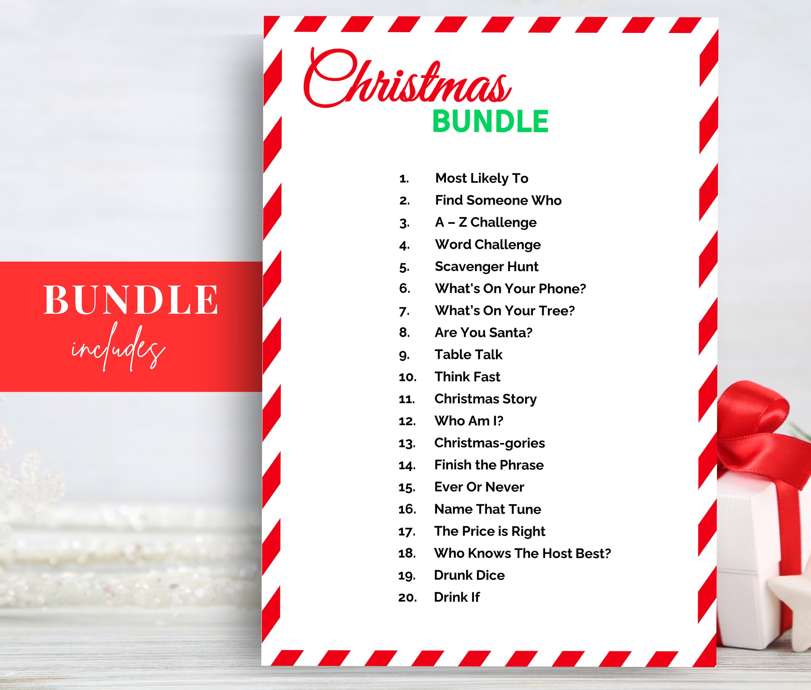 Christmas Games Bundle, Printable Christmas Games for Adults, Christmas ...