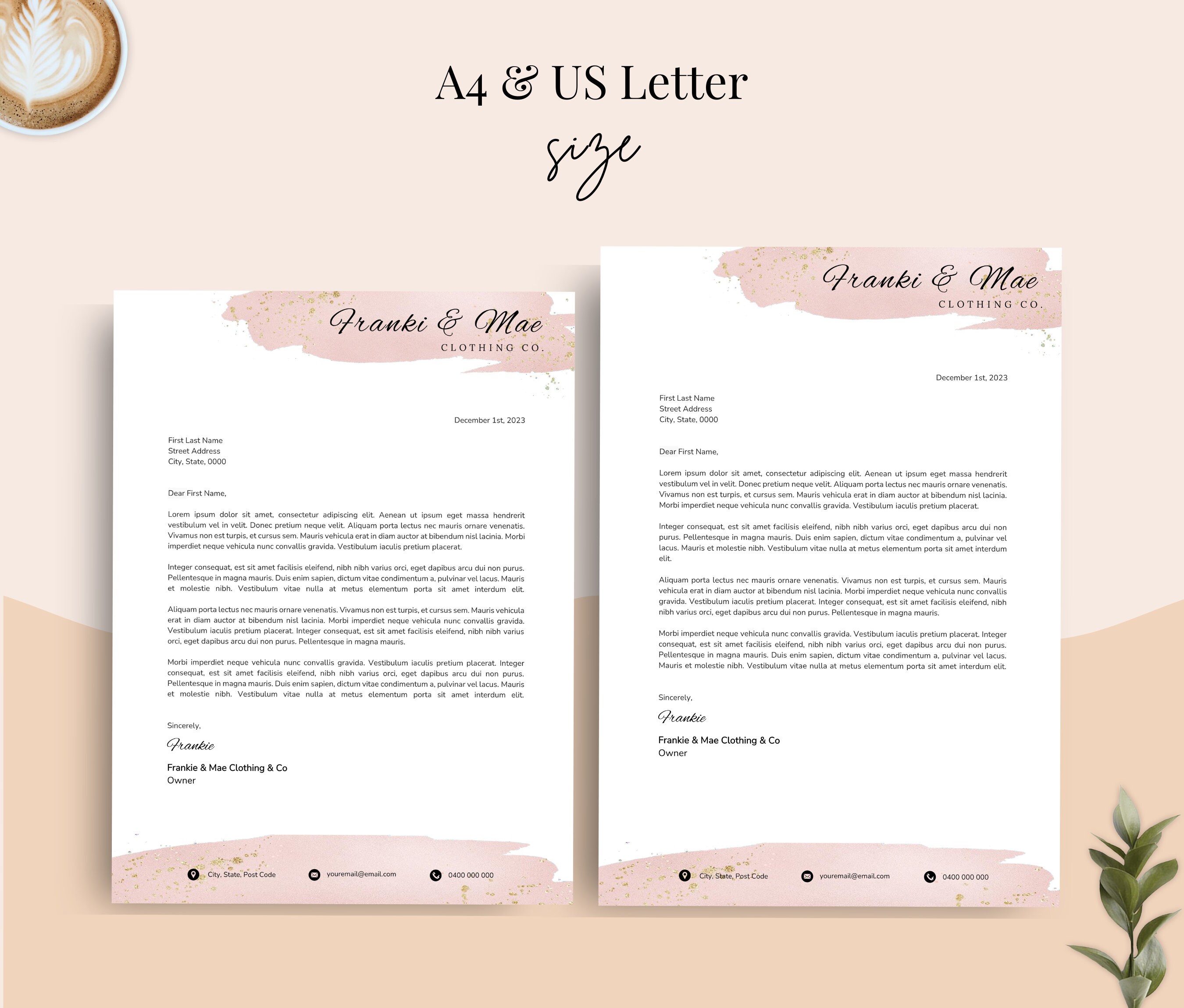 Letterhead Template for Word, Wedding Letterhead, Custom Letterhead ...