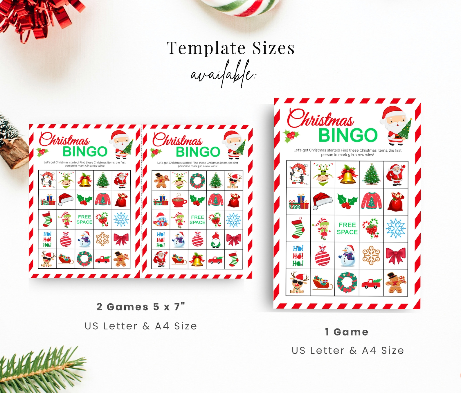 Christmas Bingo Cards, Holiday Bingo Game, Christmas Bingo Game, Winter ...