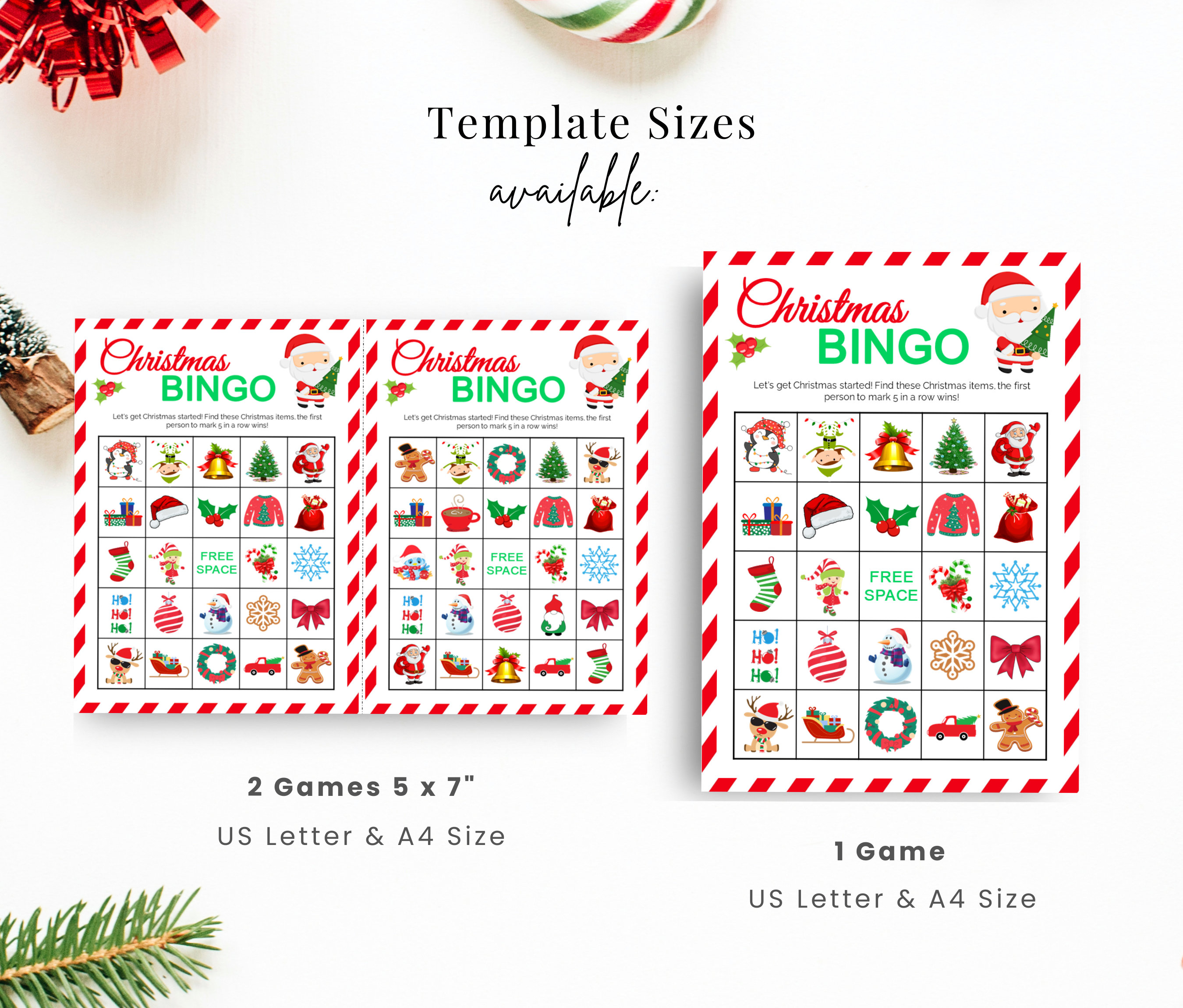 Christmas Bingo Cards, Holiday Bingo Game, Christmas Bingo Game, Winter ...