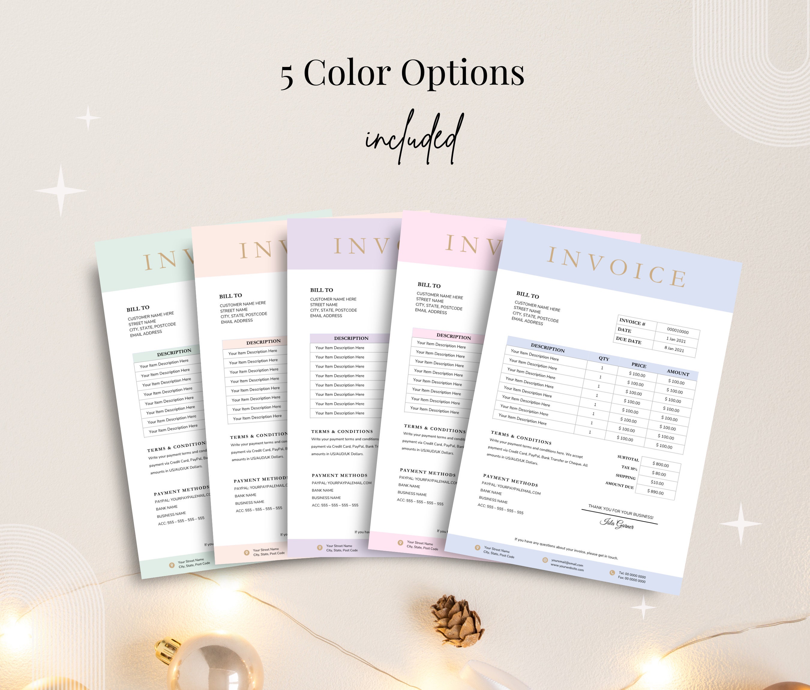 Embroidery Invoice, Printable Invoice Template Word, Freelance Invoice ...