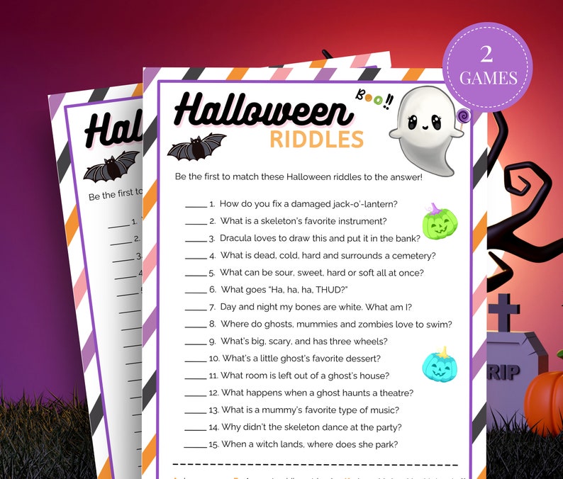 Halloween Riddles Printable Halloween Game, Halloween Riddle Me This ...
