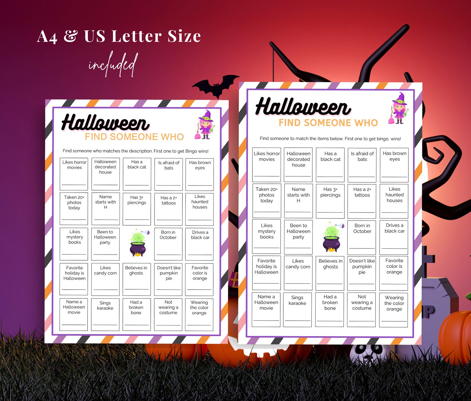 Halloween Find the Guest, Halloween Party Printable, Find Someone Who ...