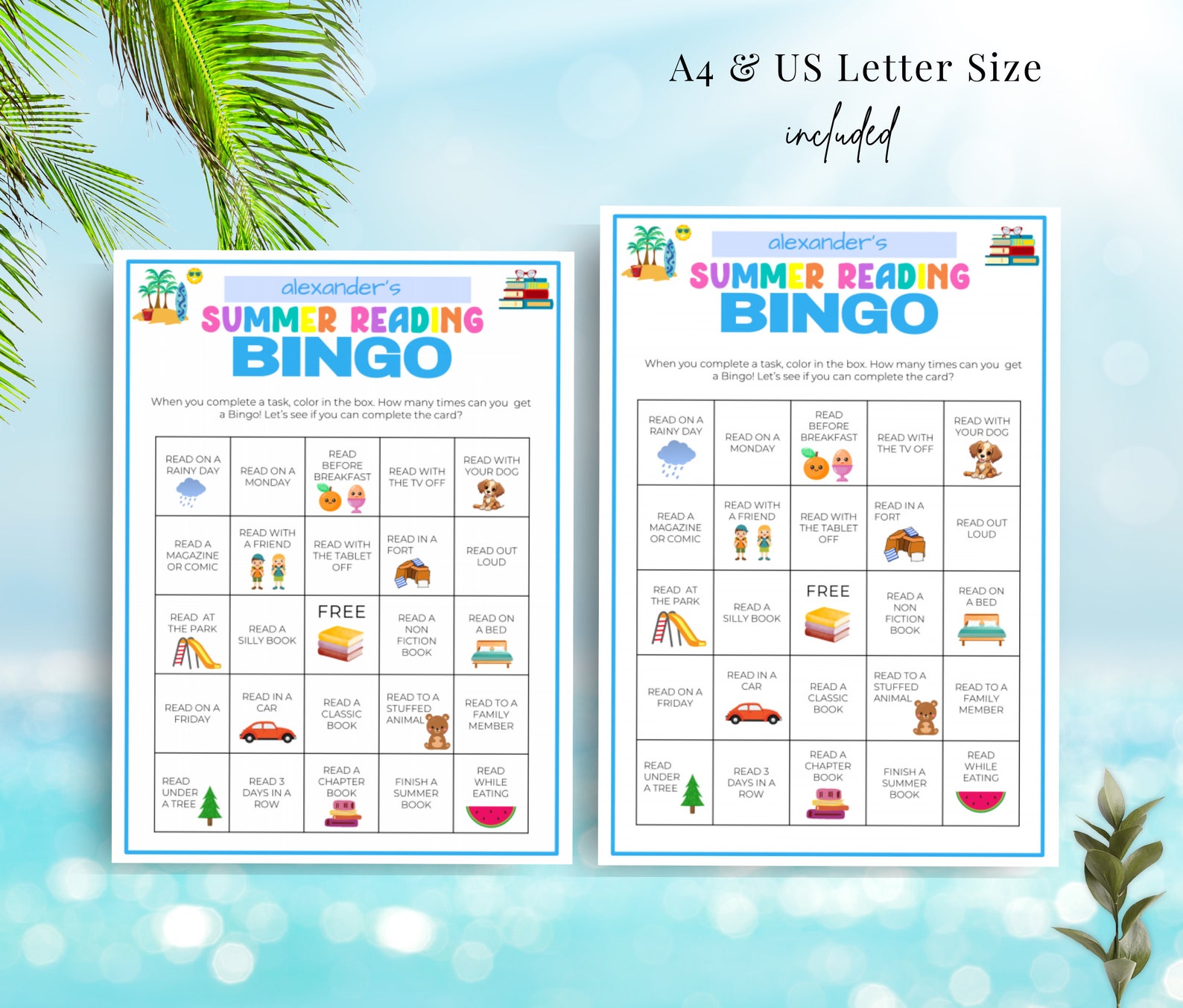 Reading Challenge for the Summer, Kids Reading Bingo, Summer Reading ...