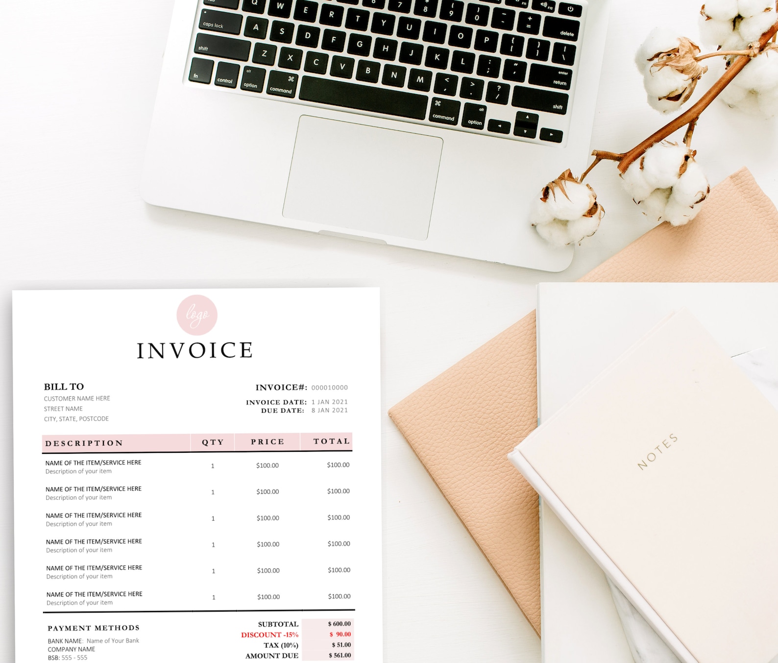 Excel Invoice, Business Invoice Spreadsheet, Invoice Template, Wedding ...