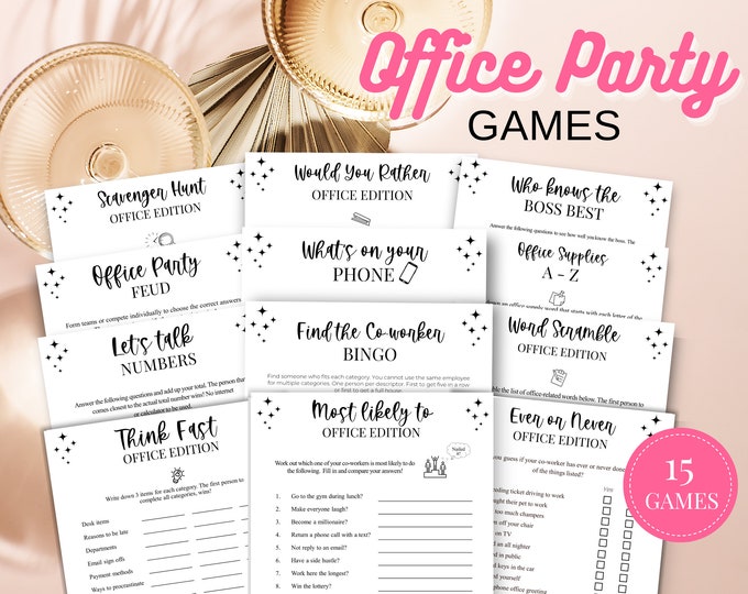 Office Party Games Bundle, Icebreaker Games, Work Party Games Printable ...