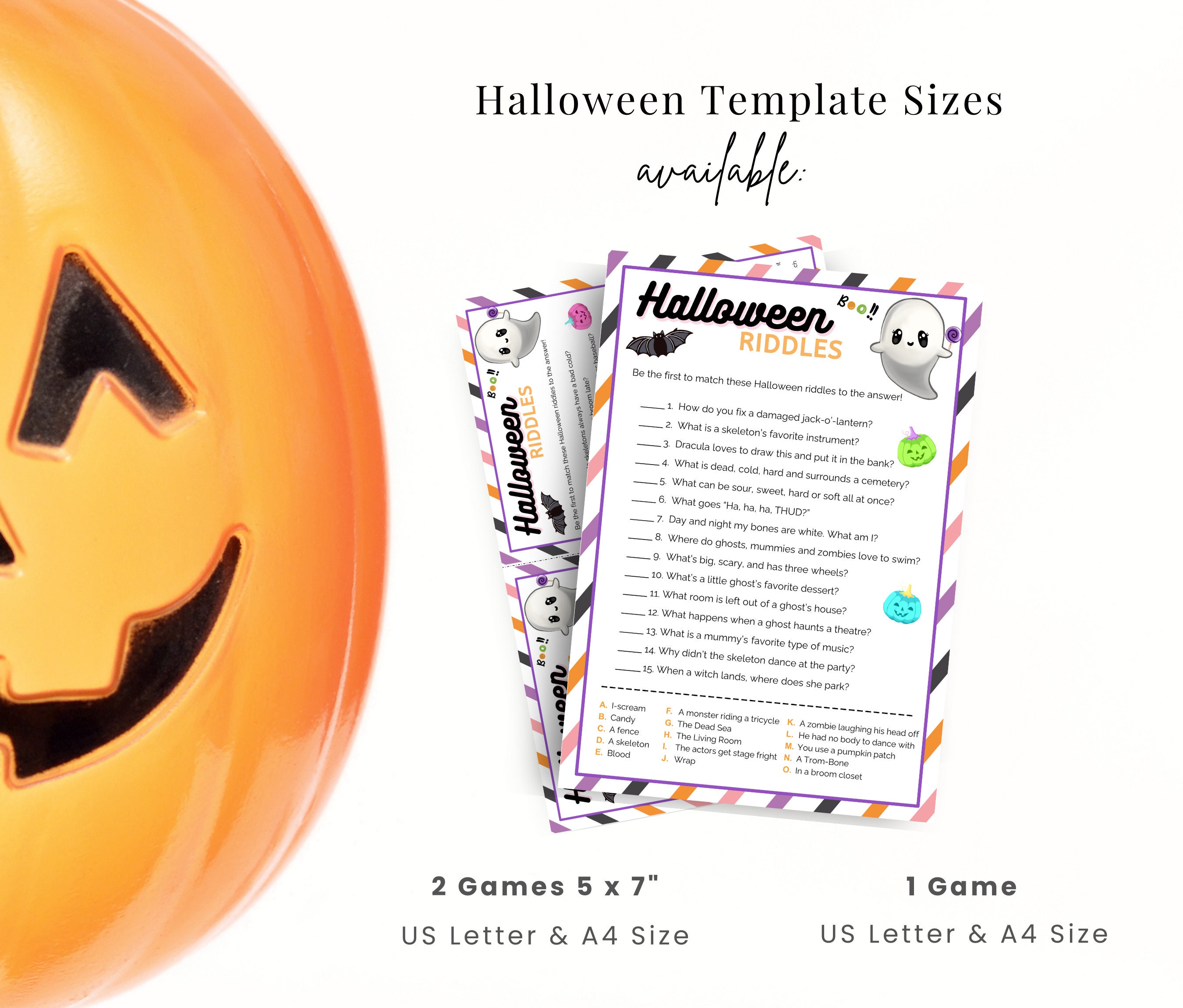 Halloween Riddles Printable Halloween Game, Halloween Riddle Me This ...