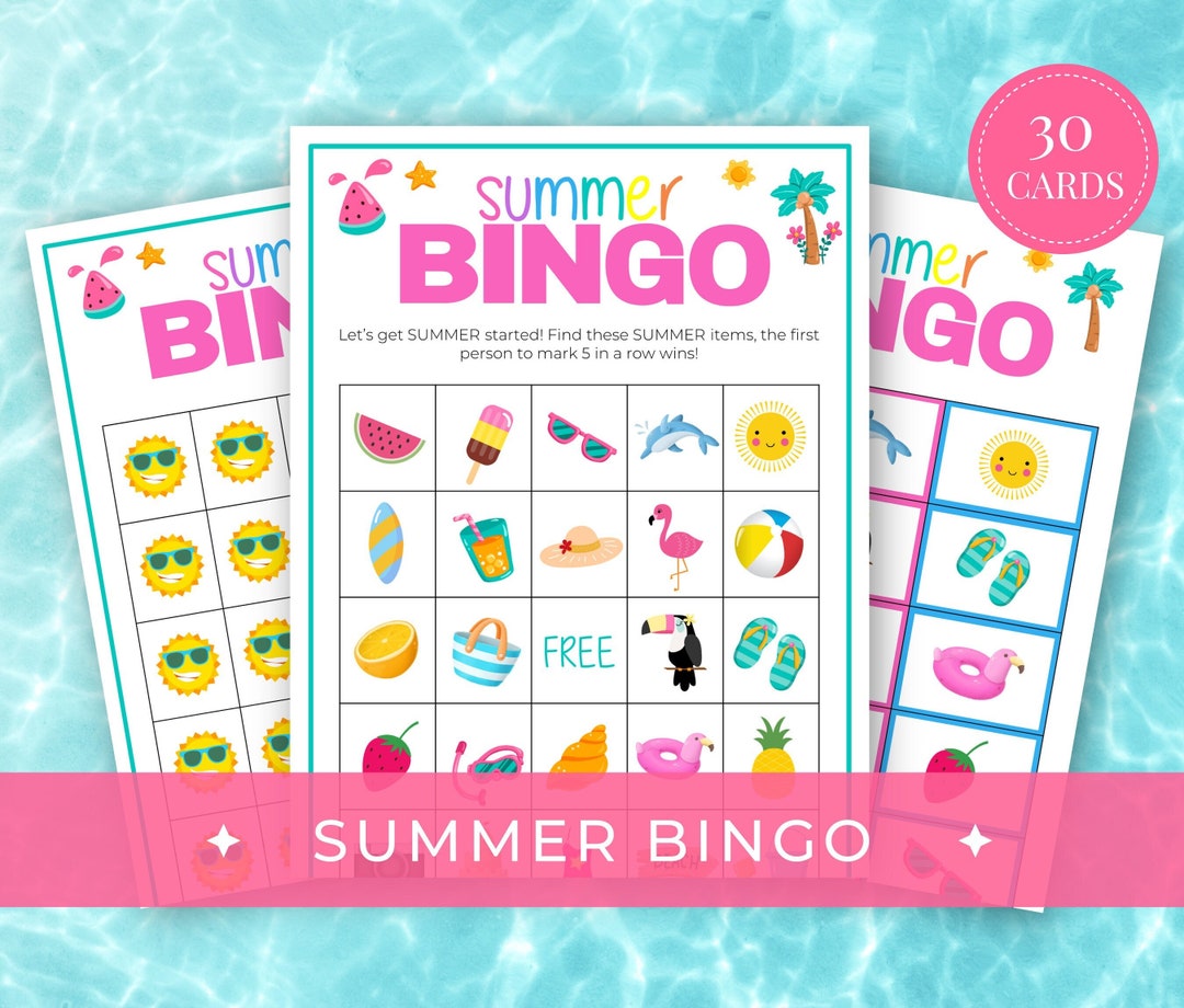 Summer Bingo, Summertime Bingo, Summertime Activities for Kids, Summer ...