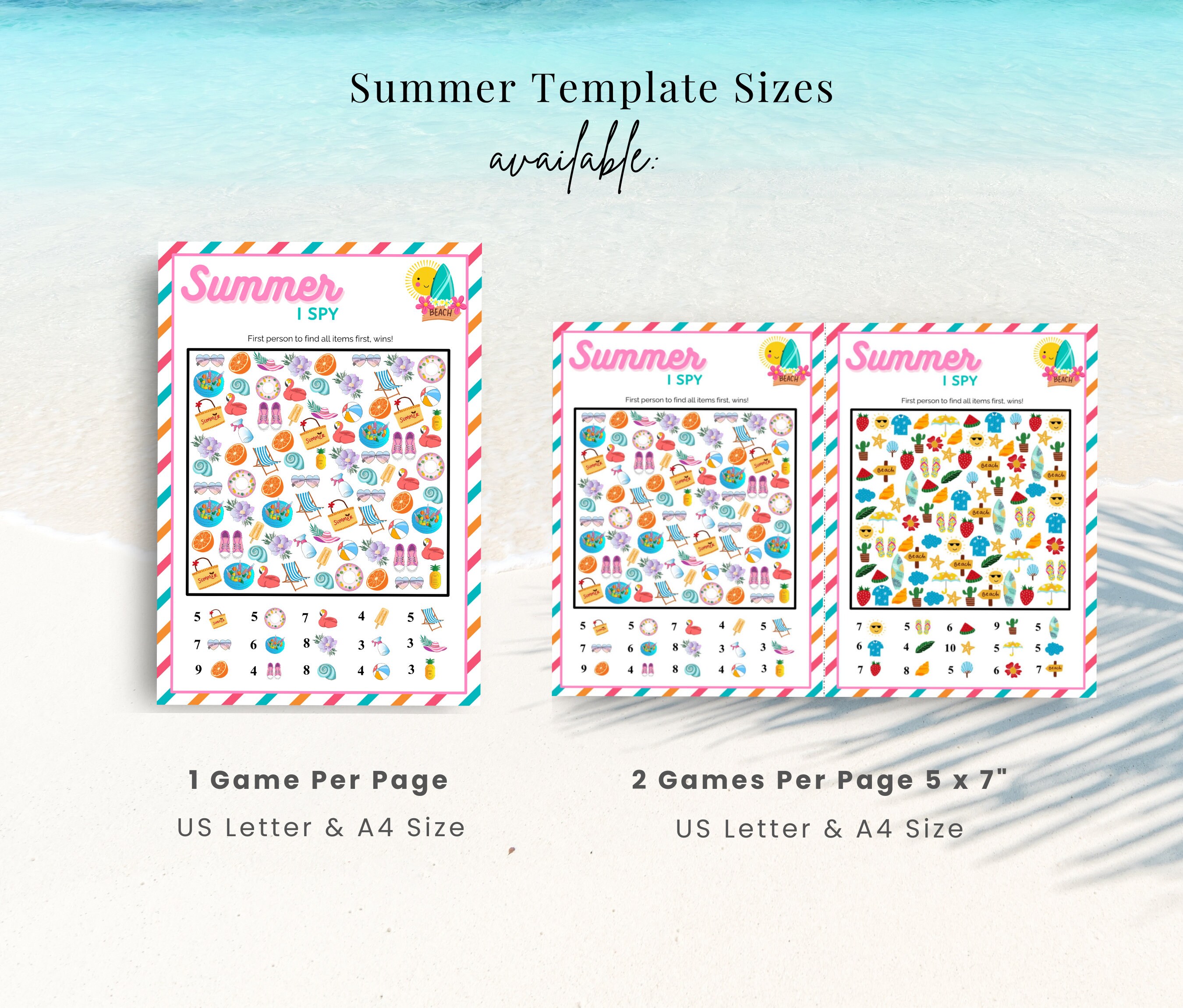 Summer I Spy Fun Summer Activity, Summer Games Printable Summer ...