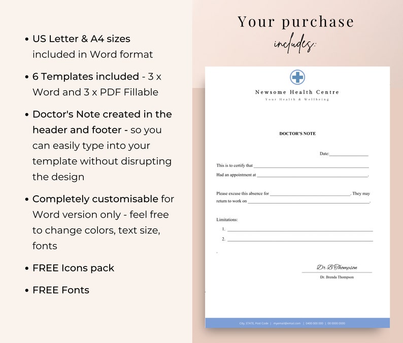 Doctors Excuse for Work, Doctors Note, Doctors Excuse, Medical Office ...