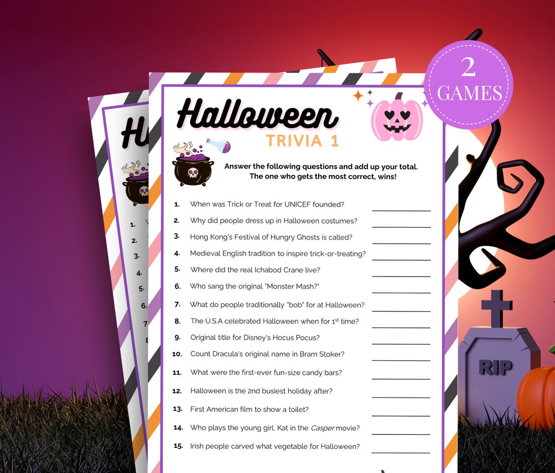 Halloween Trivia, Halloween Activities Printable, Halloween Trivia Game ...