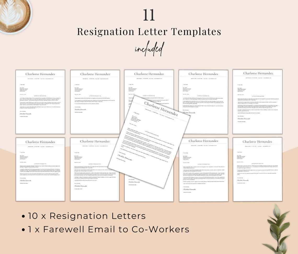 Resignation Letter Bundle, Resignation Template, Letter of Resignation ...