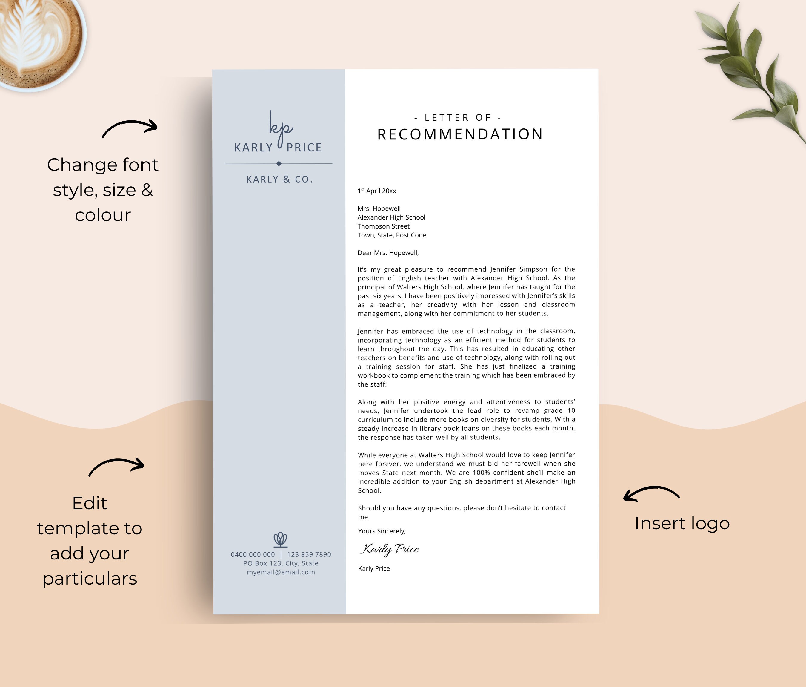 Recommendation Letter, Letter of Recommendation Template, Reference ...