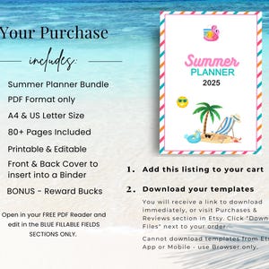 Summer Planner 2025, Editable Printable Summer Planner Template, Kids ...