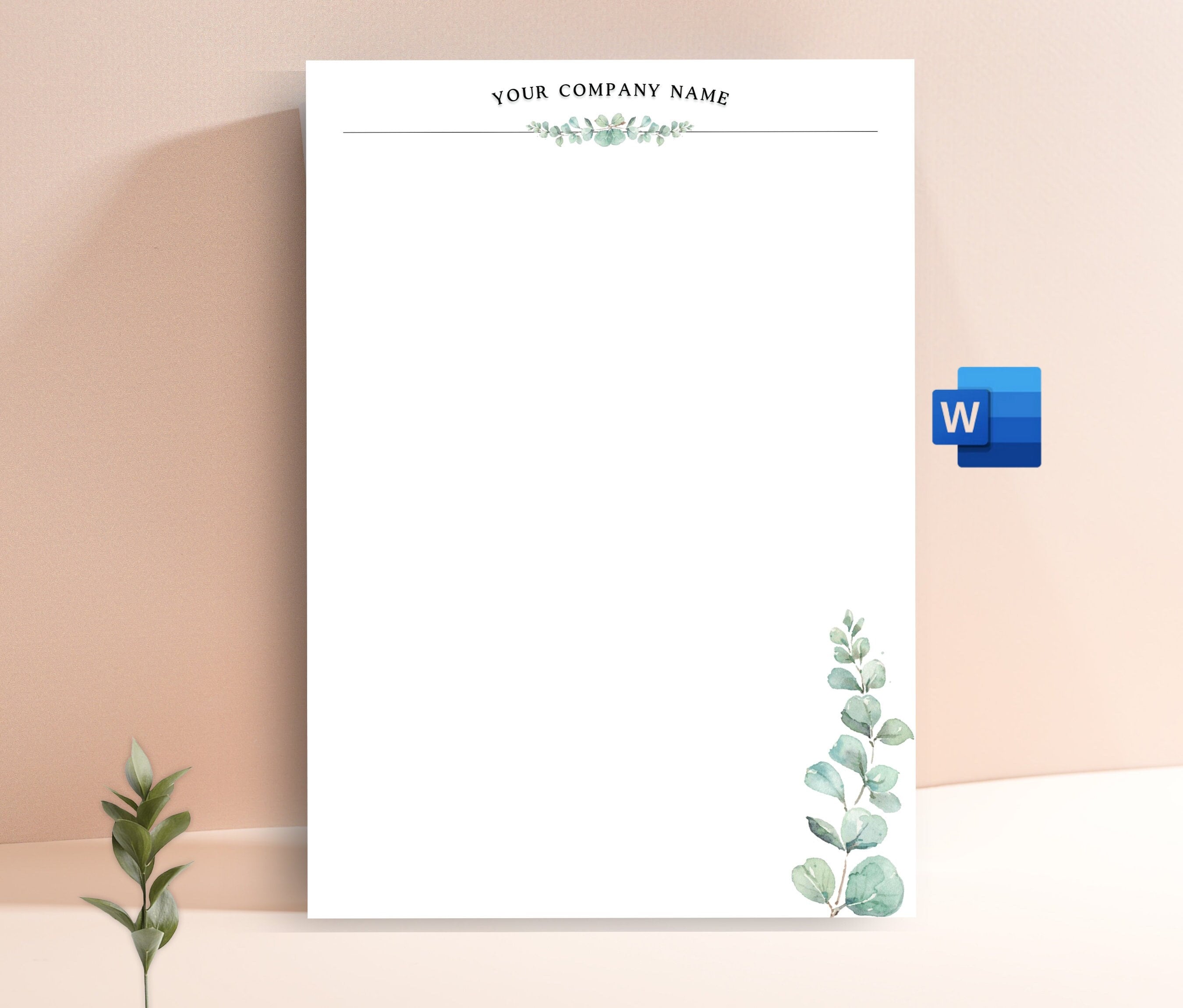 Floral Letterhead Template Word Editable, Business Letterhead ...