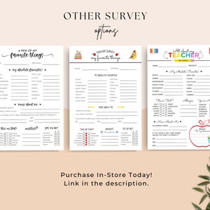 First Day of School Printable, Back to School Questionnaire, Last Day ...