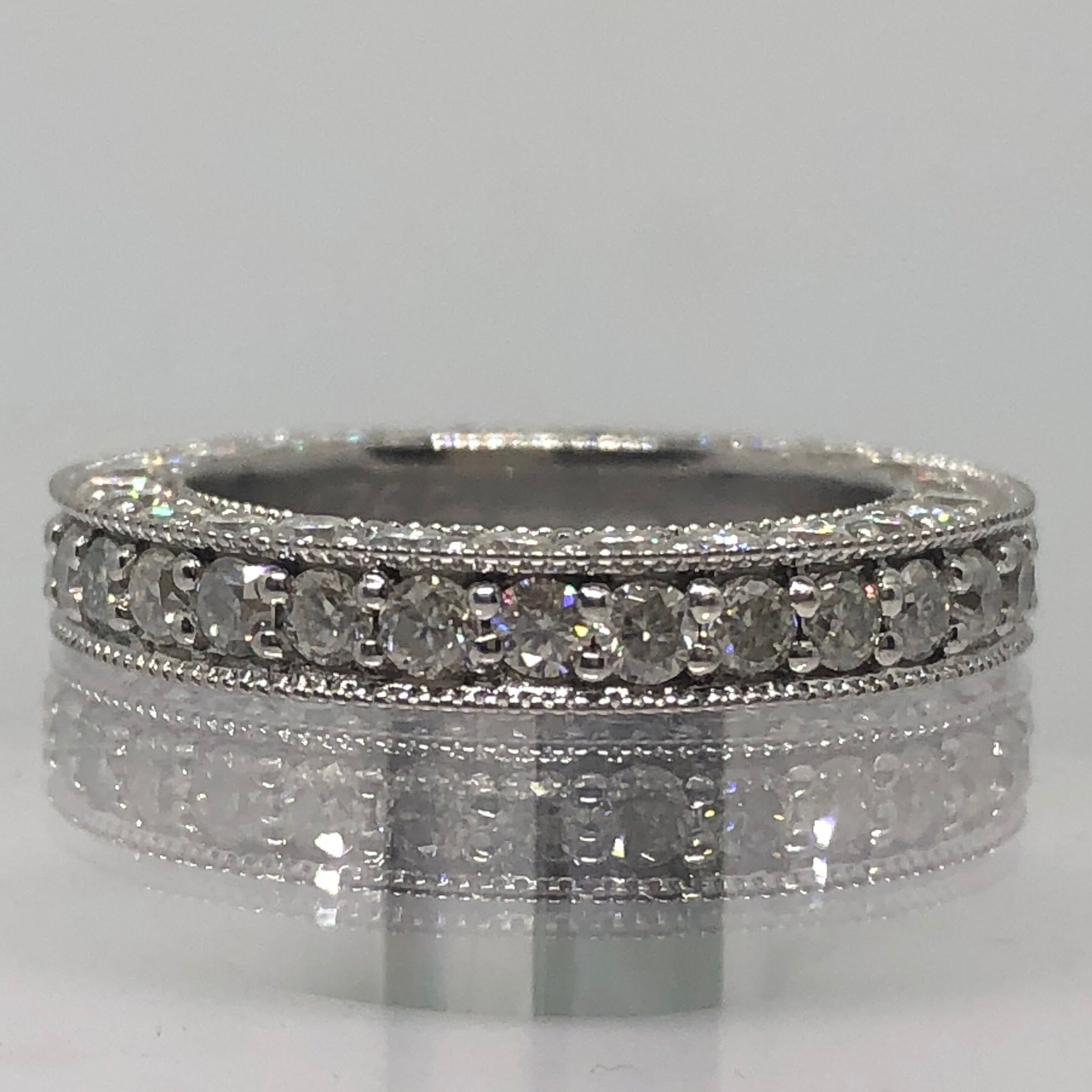 Moissanite Wedding Band Unique Diamond Band Moissanite Band - Etsy