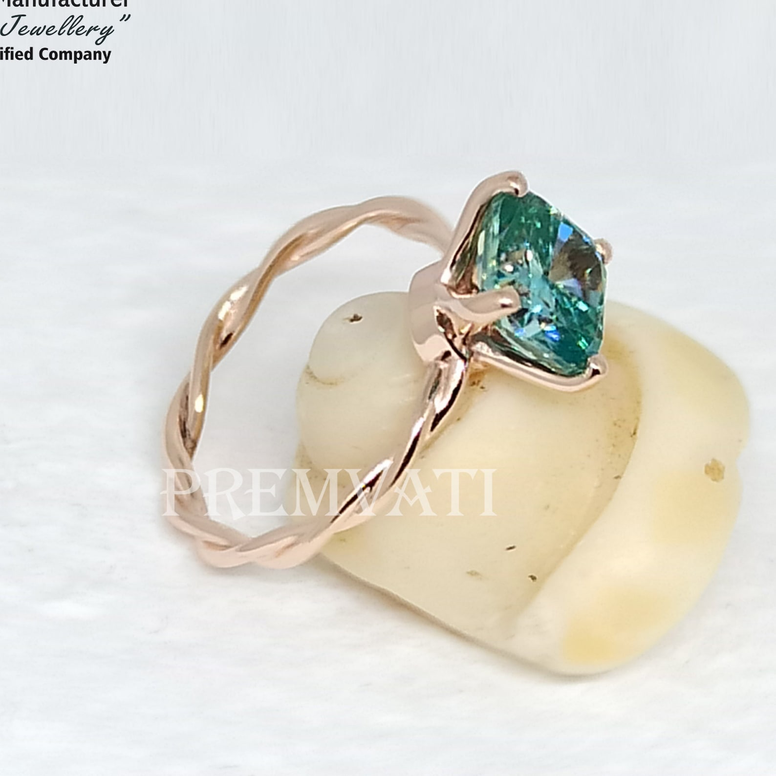Colored Moissanite Ring / 1.80 CT Aqua Green Cushion - Etsy