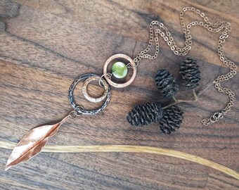 Copper Leaf Necklace | Etsy