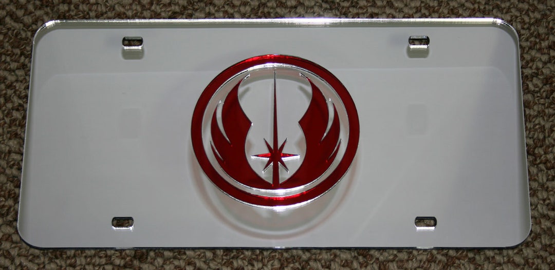 Jedi Star Wars Mirror Acrylic License Plate 3D Look Laser Cut - Etsy