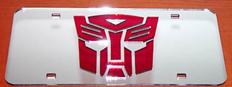 Transformers Optimus Prime on Mirror Acrylic License Plate 3D | Etsy