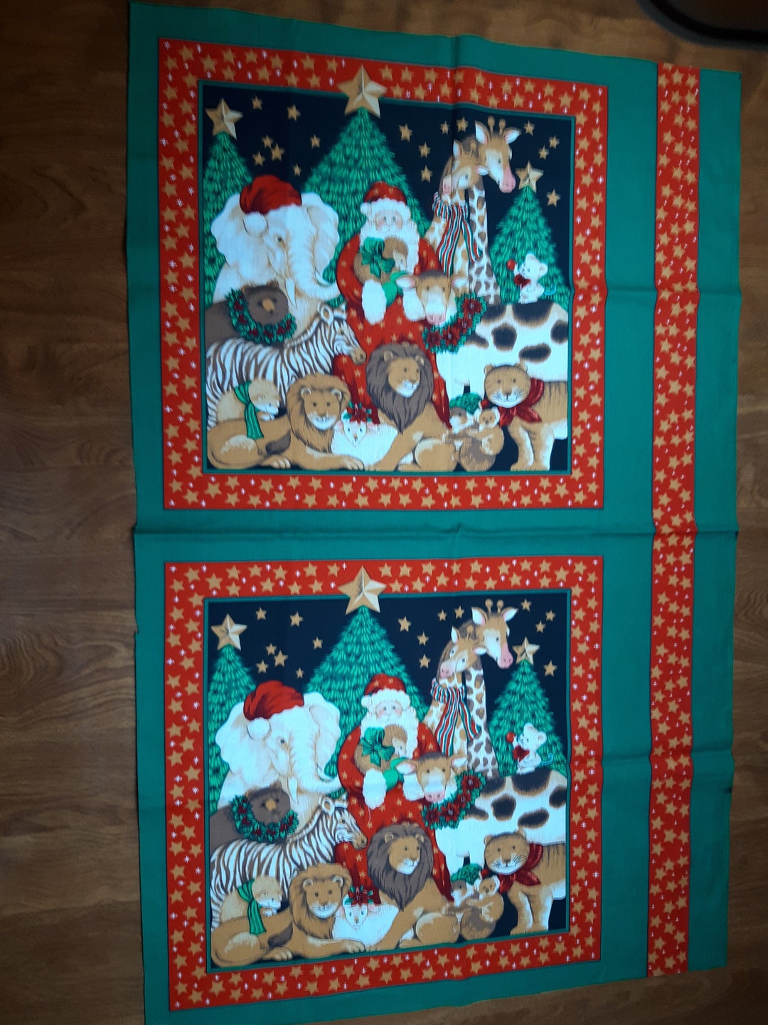 Jungle Safari Santa Christmas Panel Pillow Squares - Etsy