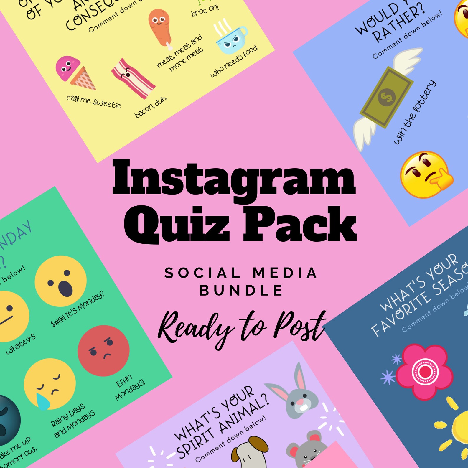 Instagram Quiz Pack Fun Posts Increase Engagement Animated - Etsy Canada