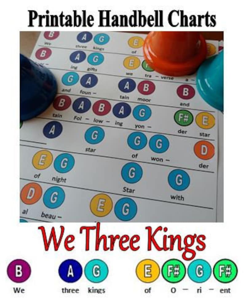 We Three Kings Handbell Chart - Etsy