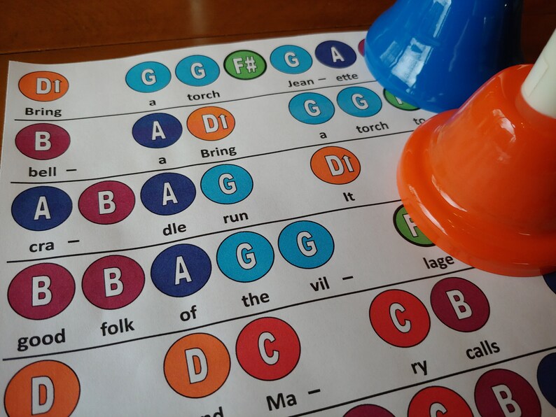 Bring A Torch Jeanette Isabella Handbell Chart - Etsy