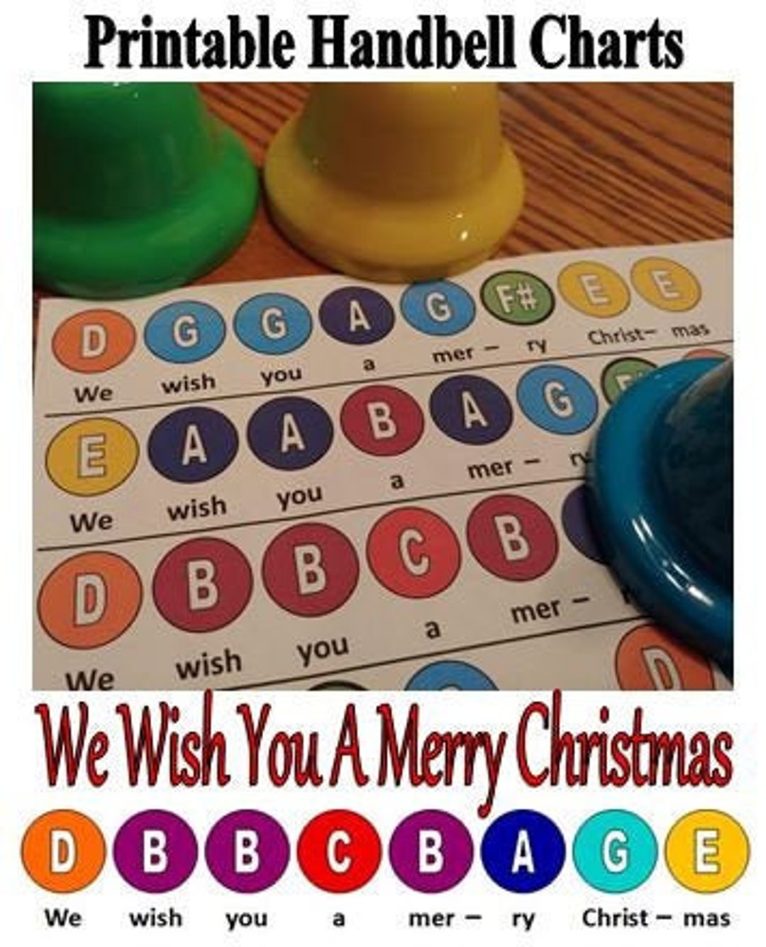 We Wish You a Merry Christmas Handbell Chart - Etsy