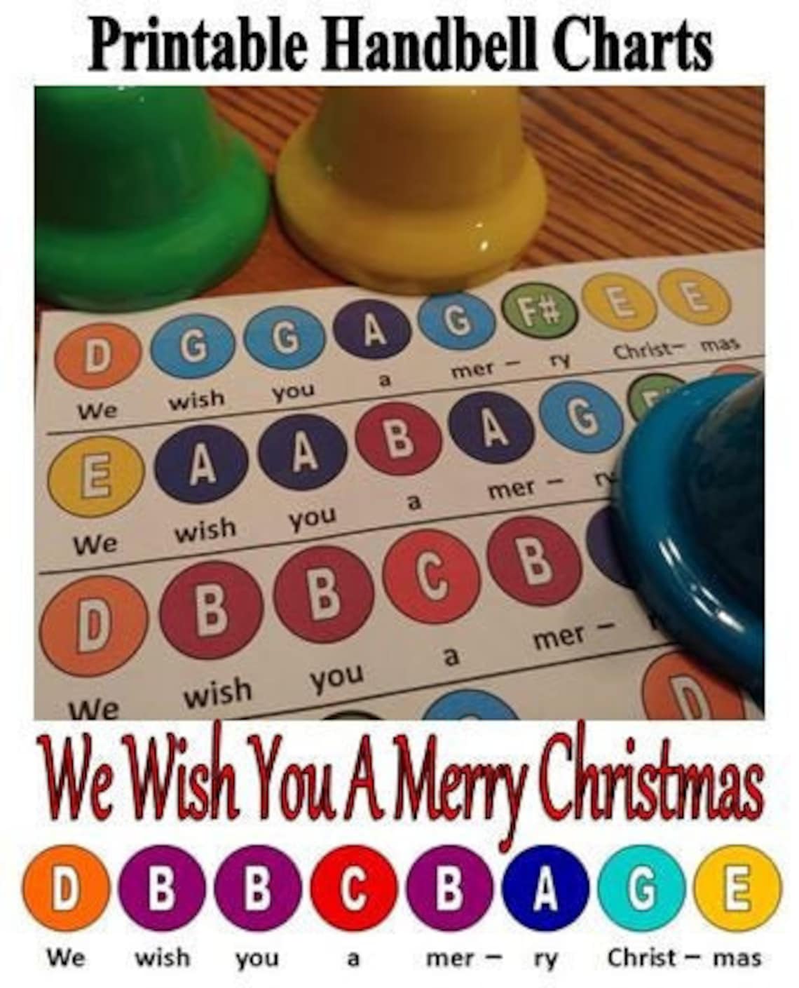 We Wish You a Merry Christmas Handbell Chart - Etsy