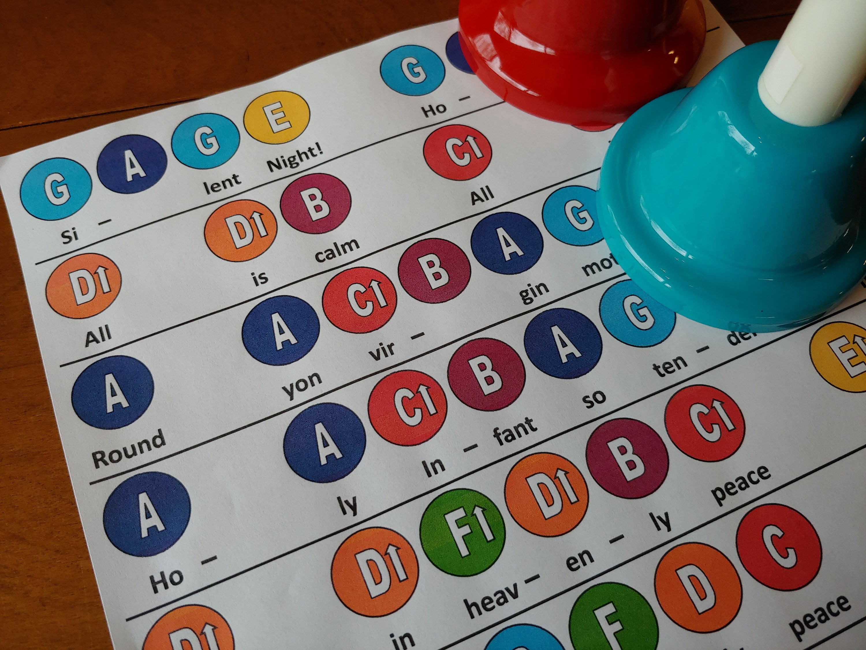 Silent Night Handbell Chart - Etsy