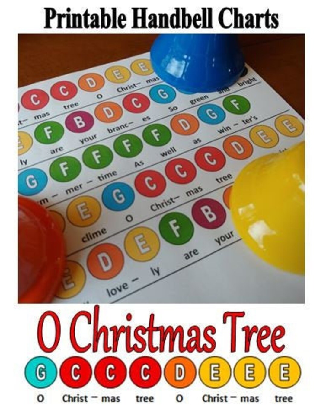 O Christmas Tree Handbell Chart - Etsy