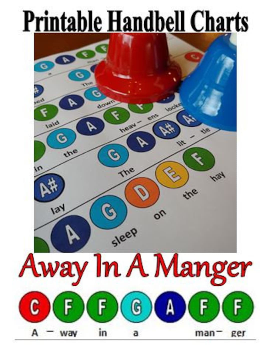 Away in a Manger - F Major Handbell Chart - Etsy