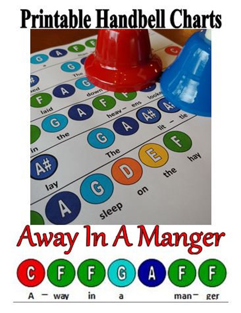 Away in a Manger - F Major Handbell Chart - Etsy