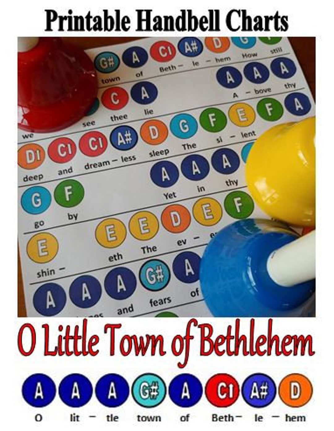 O Little Town of Bethlehem Handbell Chart - Etsy