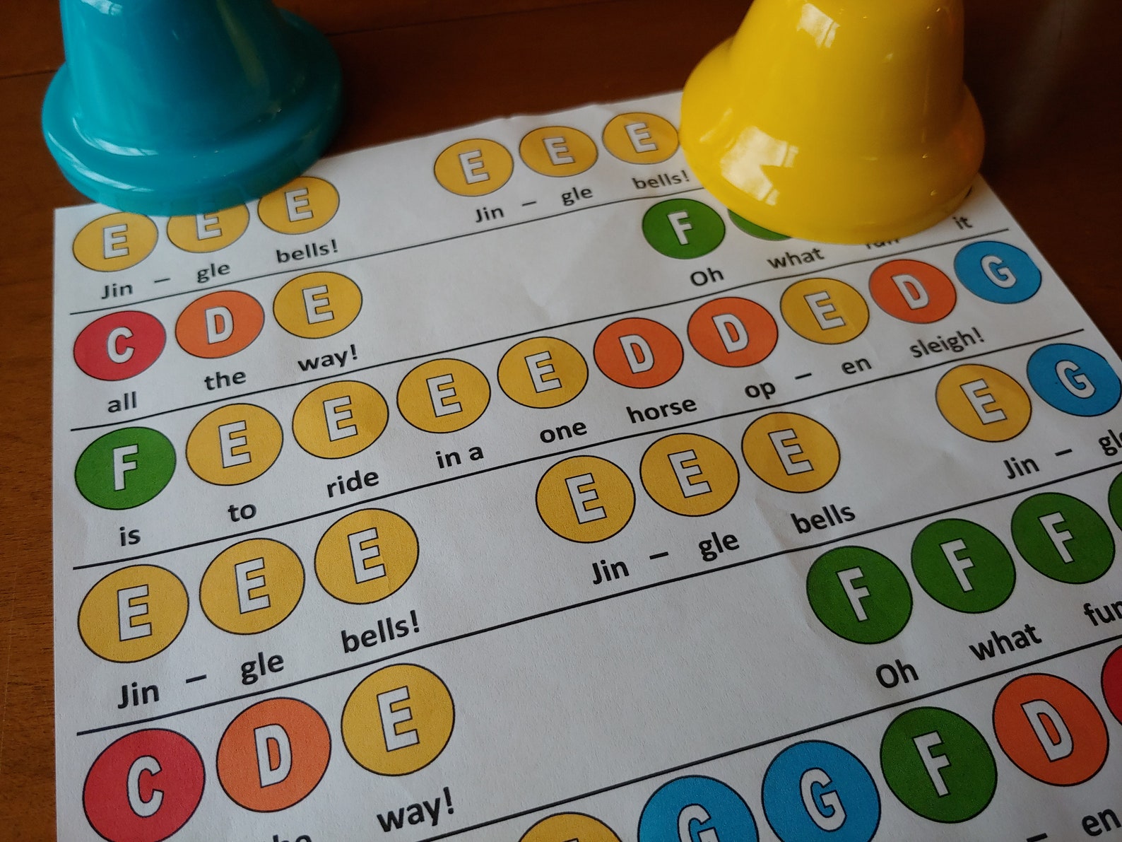 Jingle Bells Handbell Chart - Etsy
