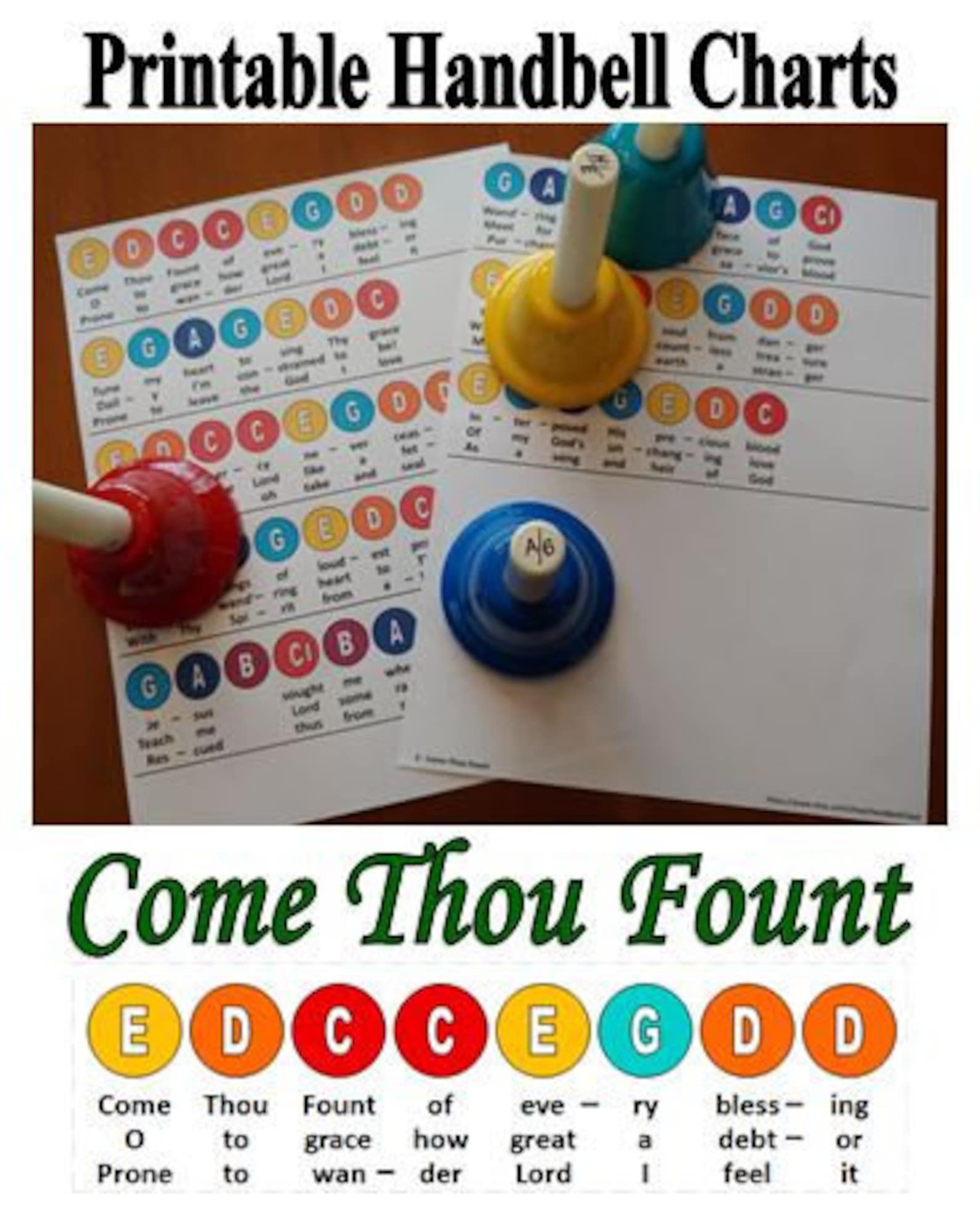 Come Thou Fount Handbell Chart - Etsy