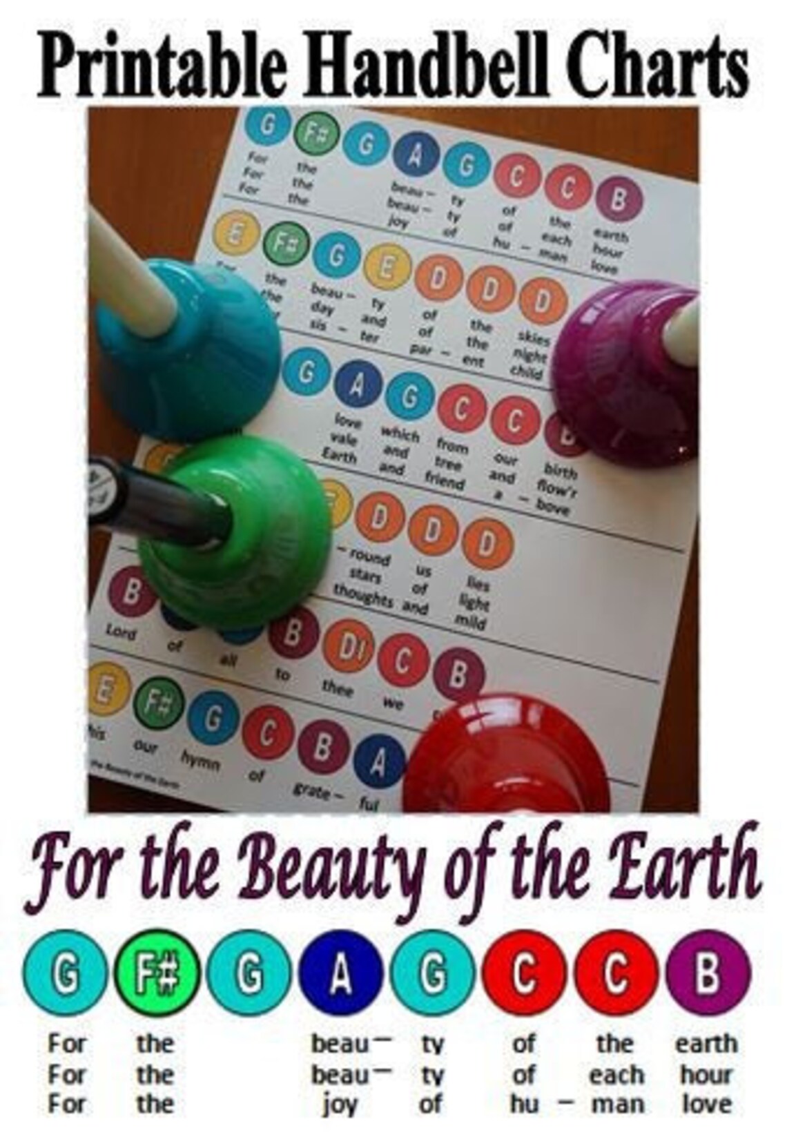 For the Beauty of the Earth Handbell Chart - Etsy