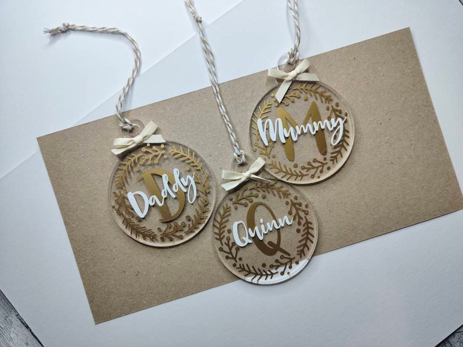 Name & Initial Christmas Bauble Acrylic Bauble Christmas - Etsy