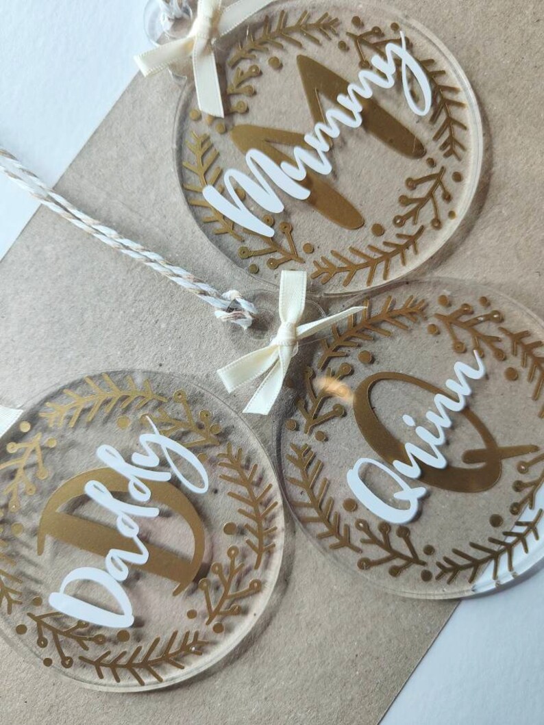 Name & Initial Christmas Bauble Acrylic Bauble Christmas - Etsy