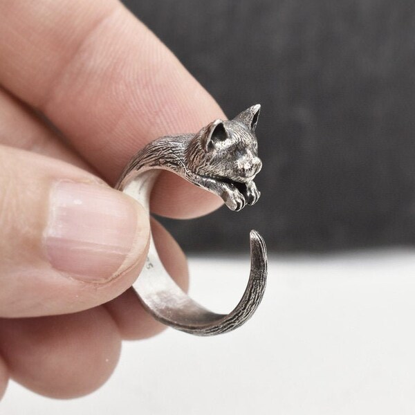 Cat Head Ring - Etsy