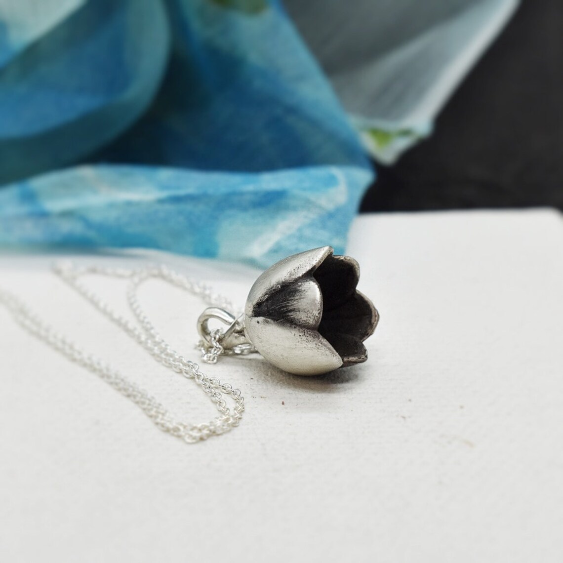 Silver Tulip Necklace Tulip Necklace Tulip Flower Necklace | Etsy