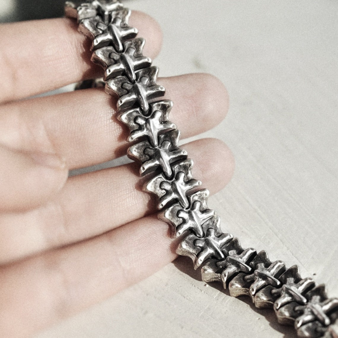 Silver Vertebrae Bracelet Silver Bones Bracelet Vertebrae - Etsy