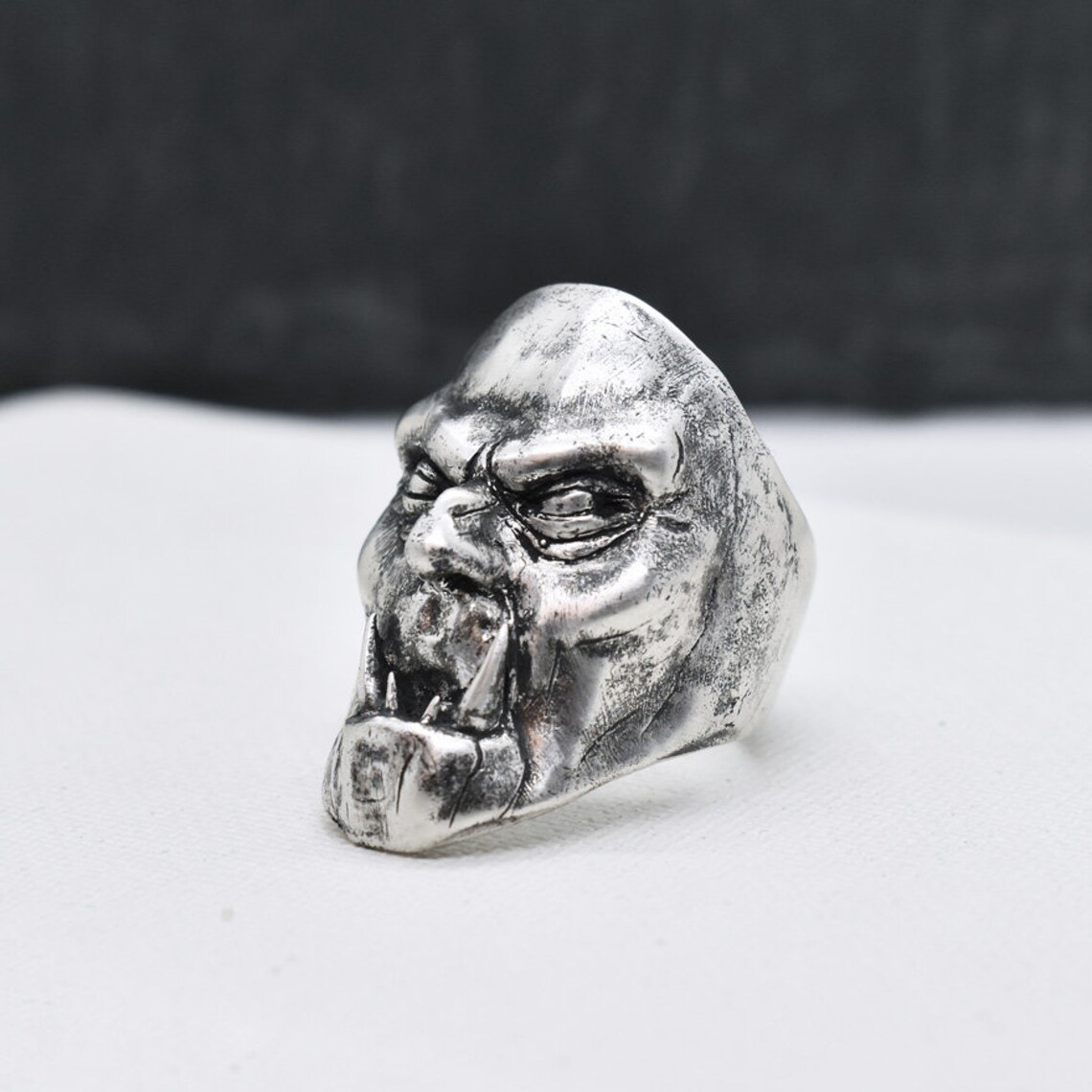 Orc Ring Orc Jewelry Silver Ring for Men Biker Ring Gothic - Etsy