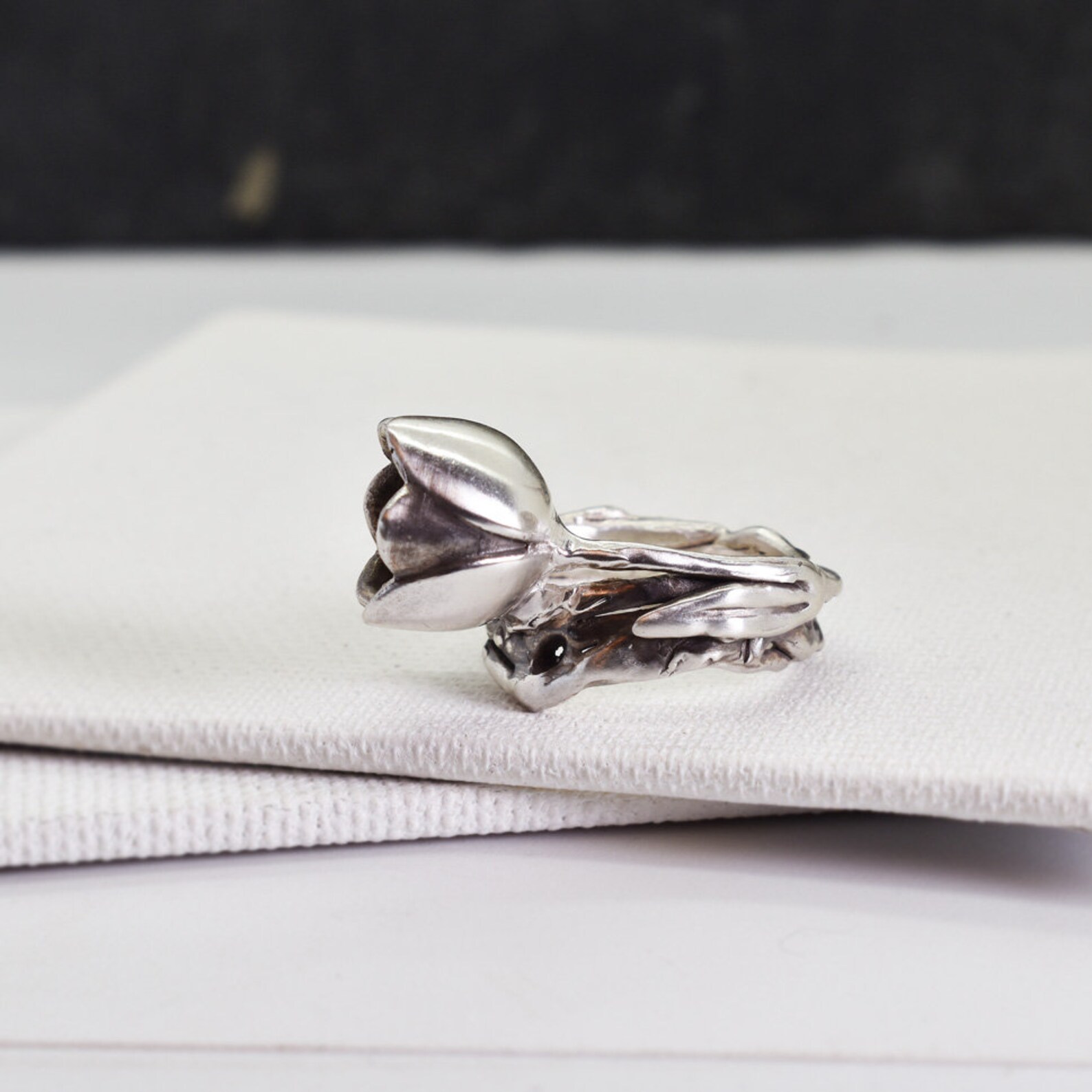 Adjustable Tulip Ring Silver Tulip Ring Tulip Ring Tulip - Etsy